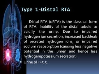 renal tubular acidosis (RTA) | PPTX
