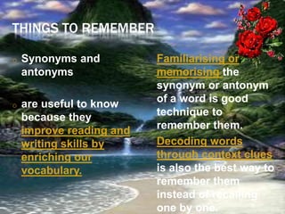 synonyms and antonyms | PPTX