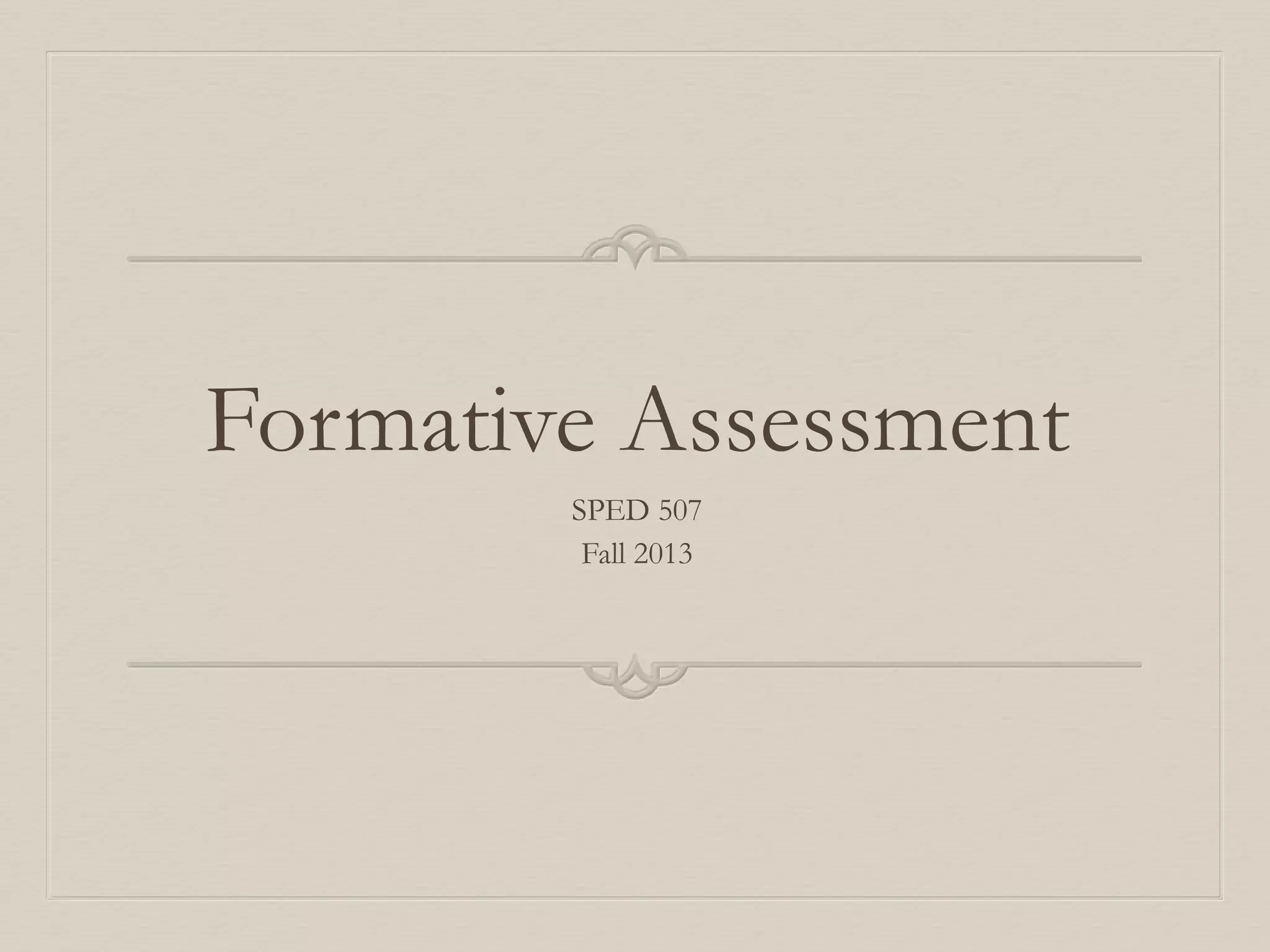 Formative Assessment | PPT