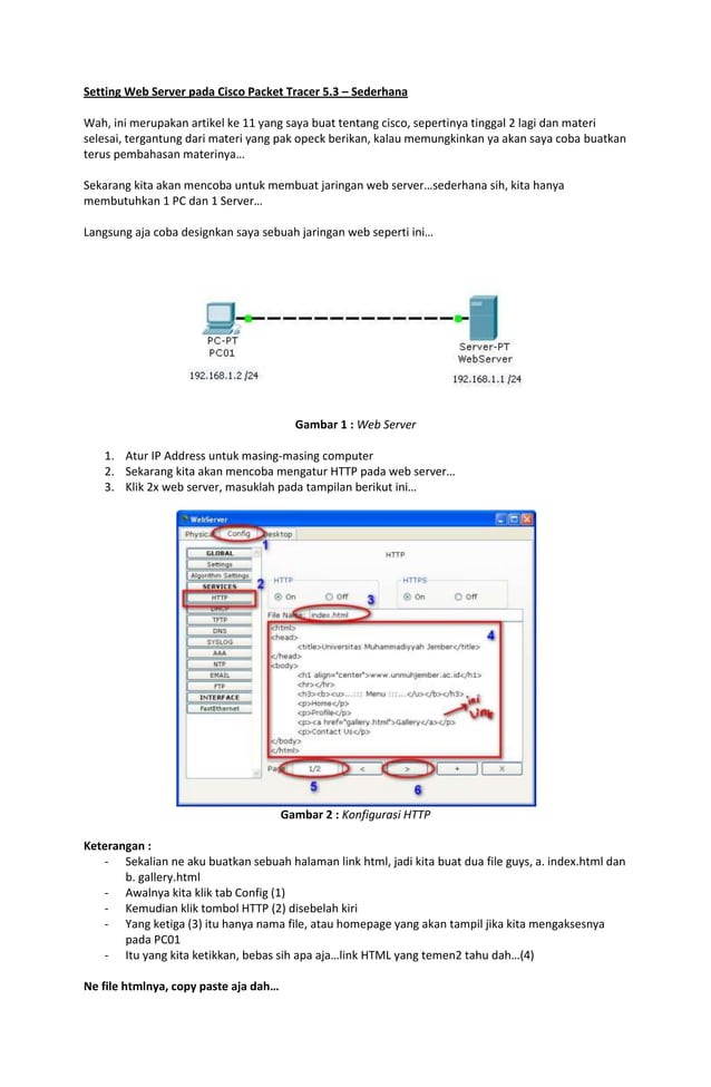 11. setting web server pada cisco packet tracer 5 | PDF