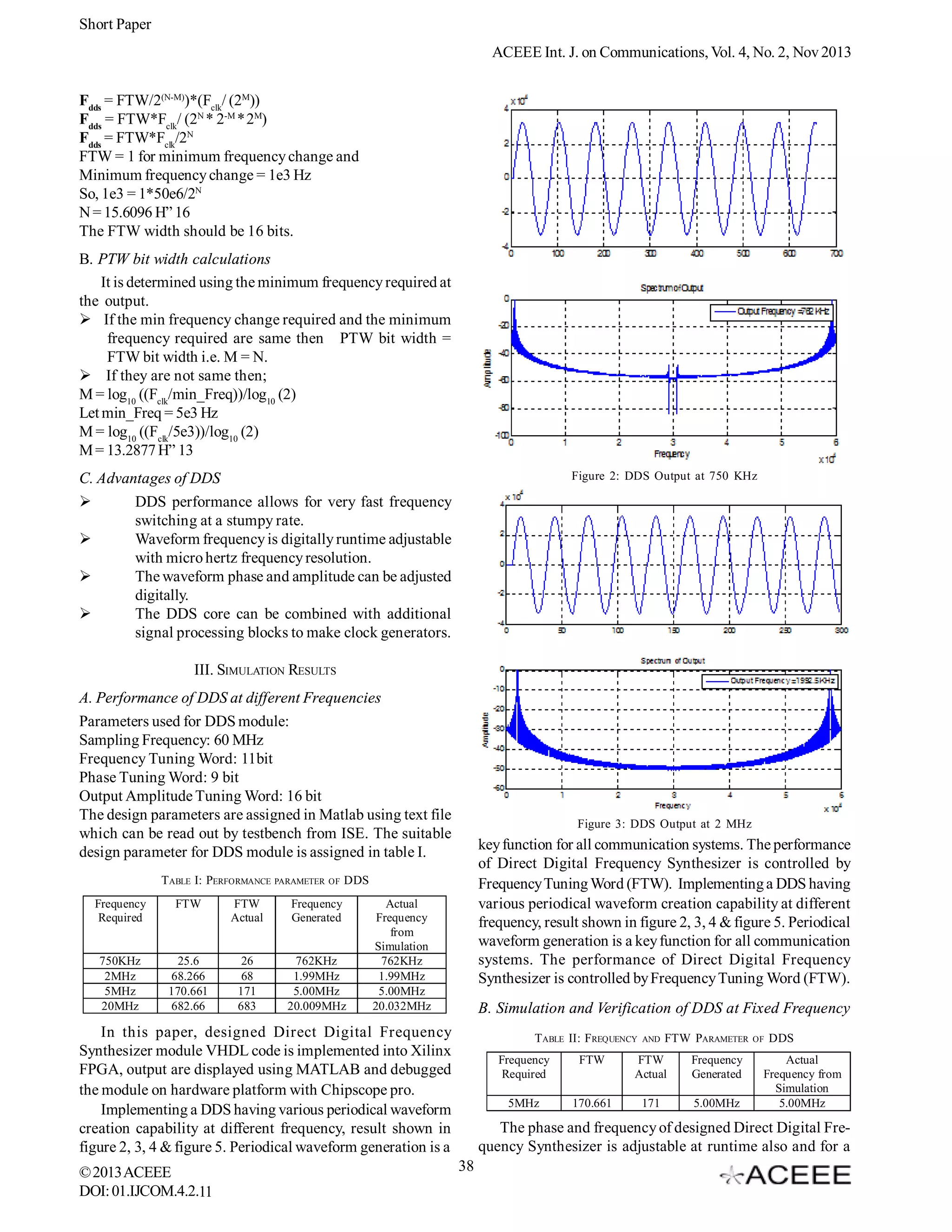 Adaptive Design of FPGA-based Direct Digital Frequency Synthesizer to Optimize Angular Precision ...