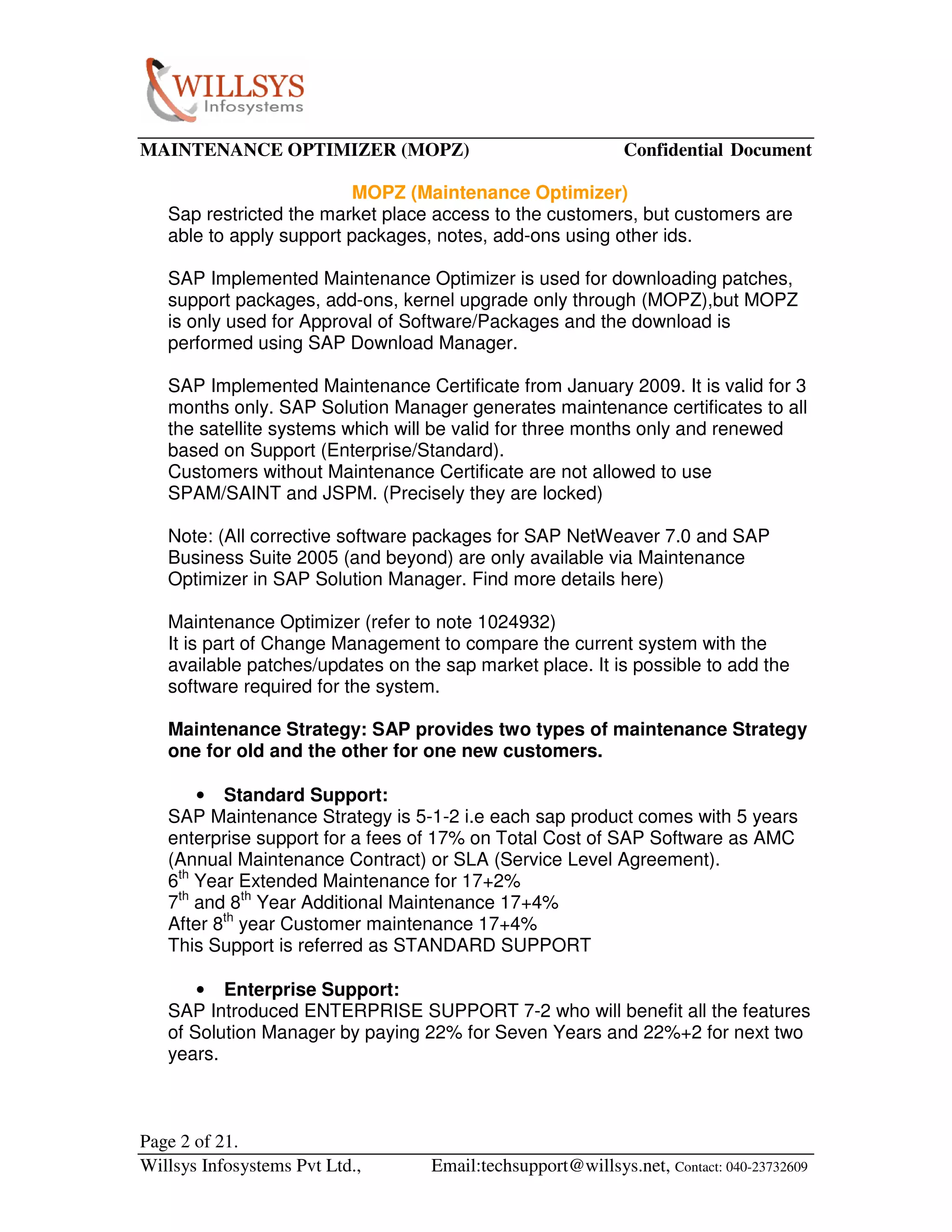 11.sap maintenance optimizer | PDF