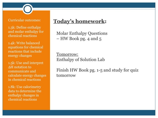 chemistry-enthalpy power point | PPT