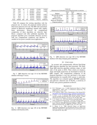 A Computationally Efficient QRS Detection Algorithm for Wearable ECG Sensors | PDF