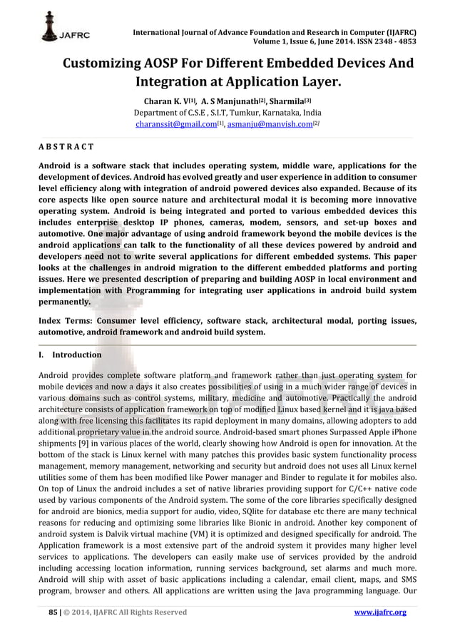 Customizing AOSP For Different Embedded Devices And Integration at ...