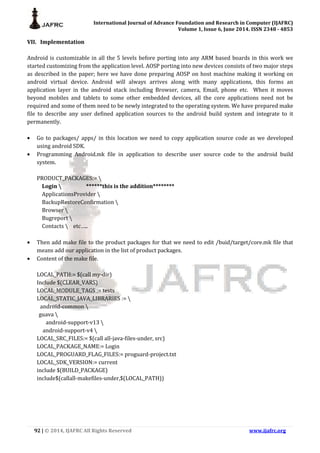 Customizing AOSP For Different Embedded Devices And Integration at Application Layer. | PDF ...