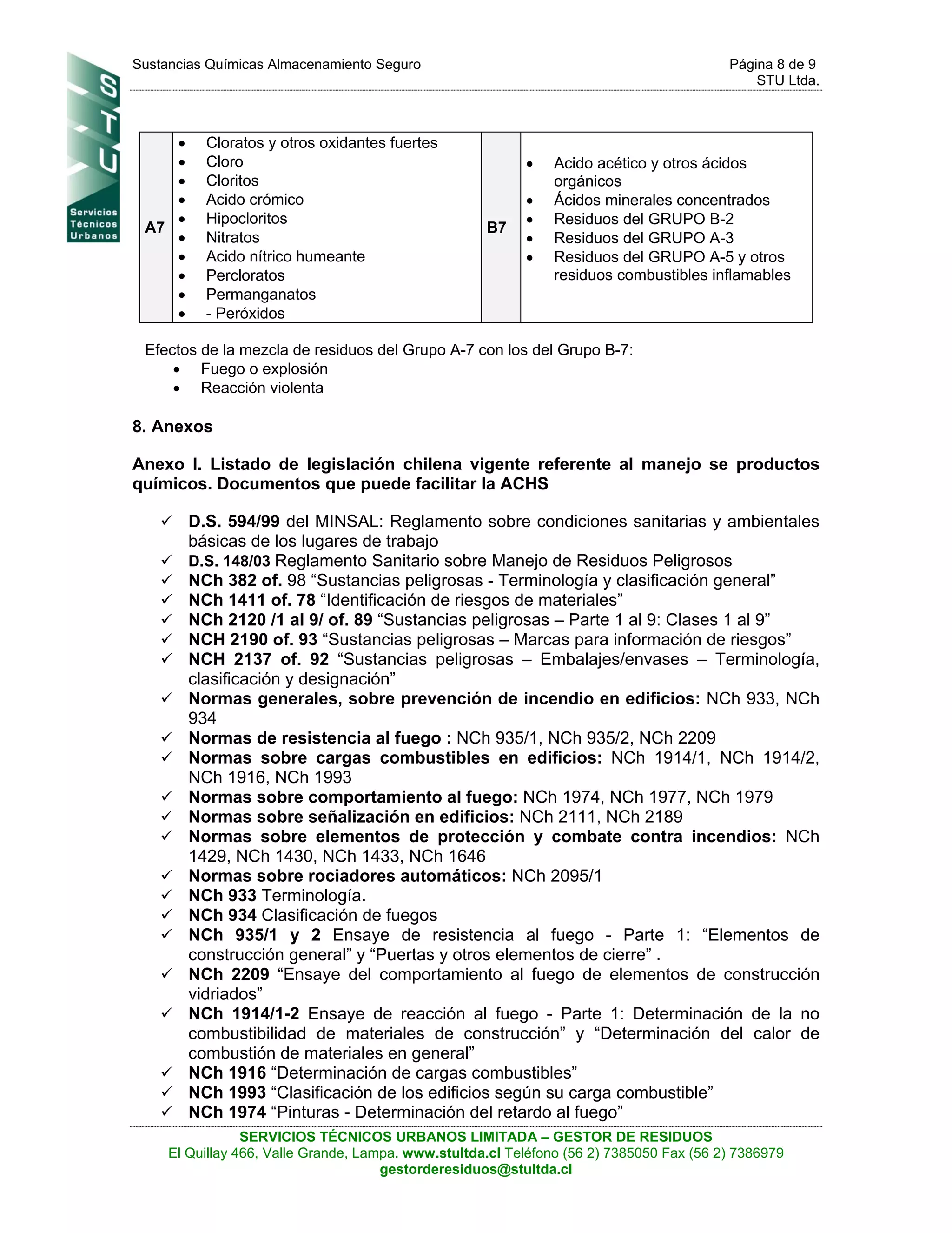 Almacenamiento sustancias quimicas | PDF