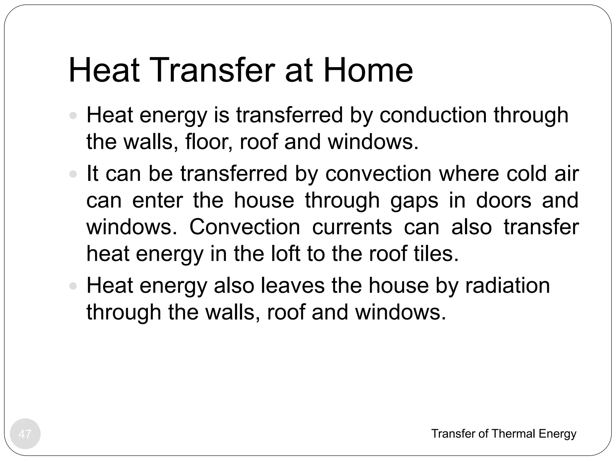Transfer of Thermal Energy | PPTX