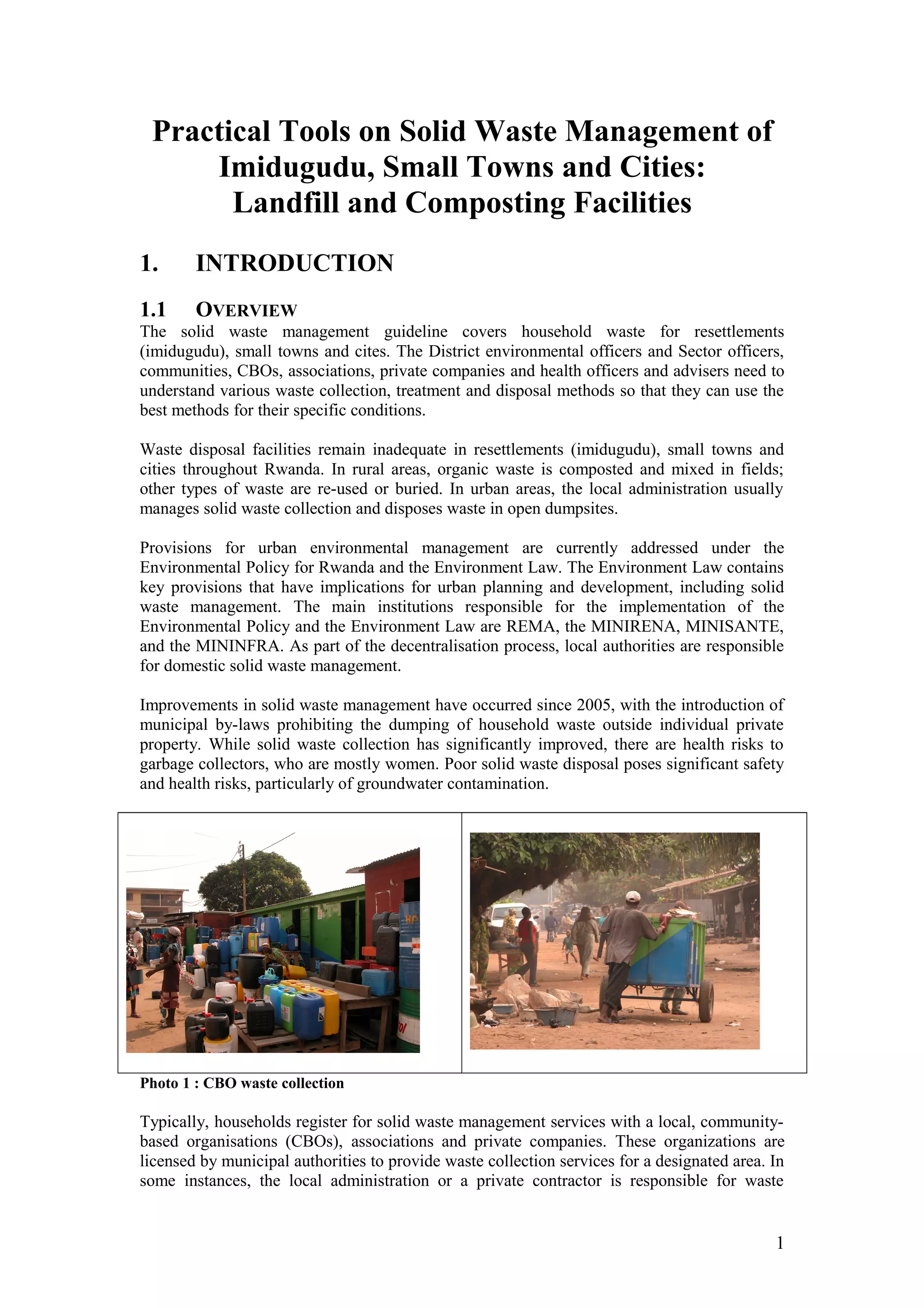 11.1 practical tools on solid waste management of imidugudu, towns and ...