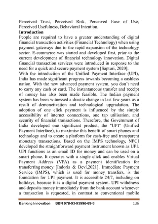 AN EMPIRICAL INVESTIGATION OF UPI ADOPTION: USING TAM FRAMEWORK | PDF | Credit Cards | Personal Debt