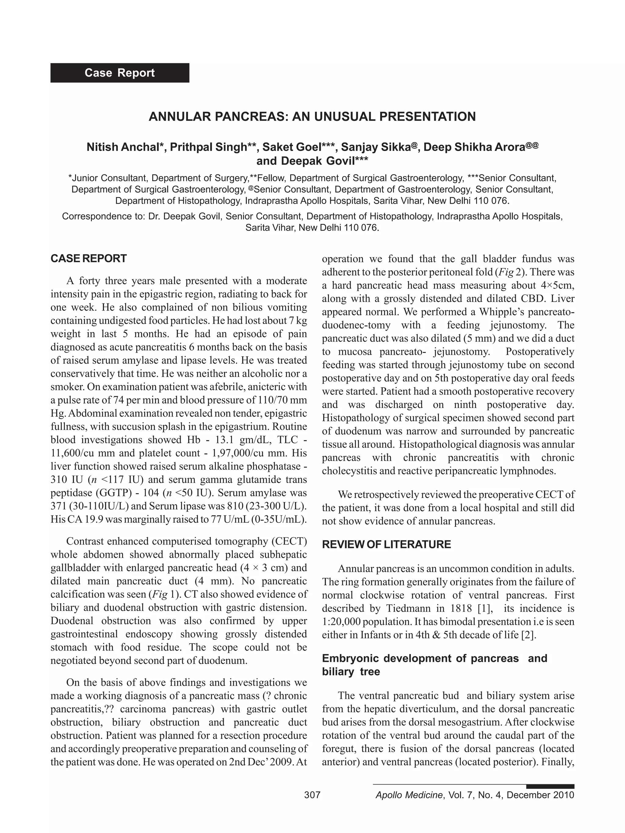 Annular Pancreas: An Unusual Presentation | PDF