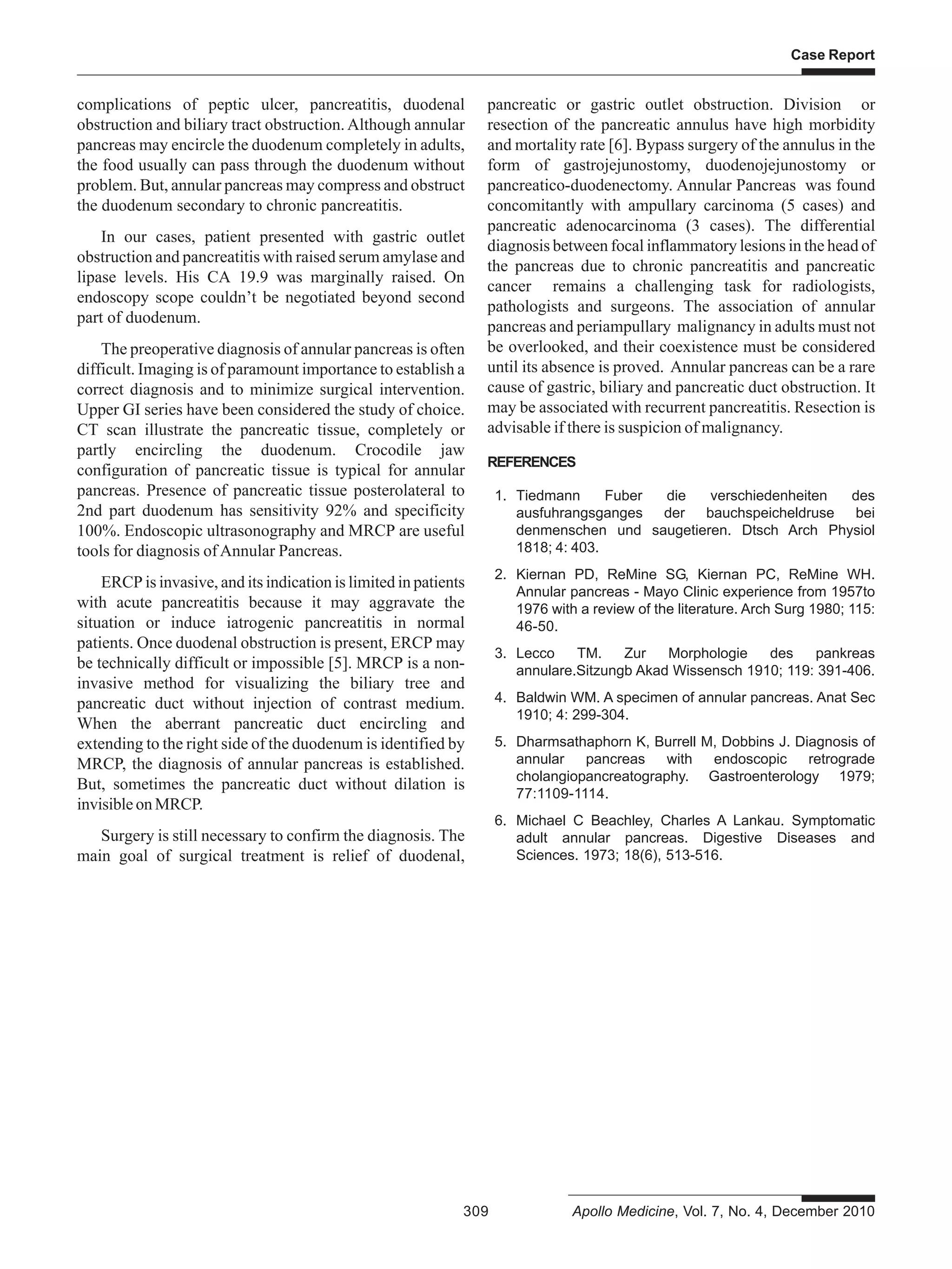 Annular Pancreas: An Unusual Presentation | PDF