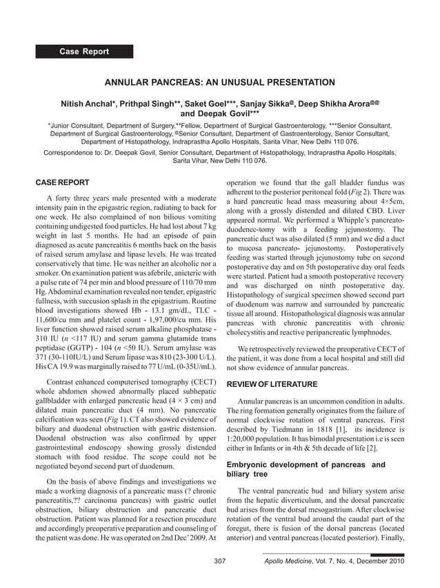Annular Pancreas: An Unusual Presentation | PDF