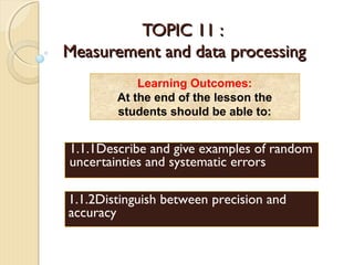 11.1 uncertainty in measurement | PPT