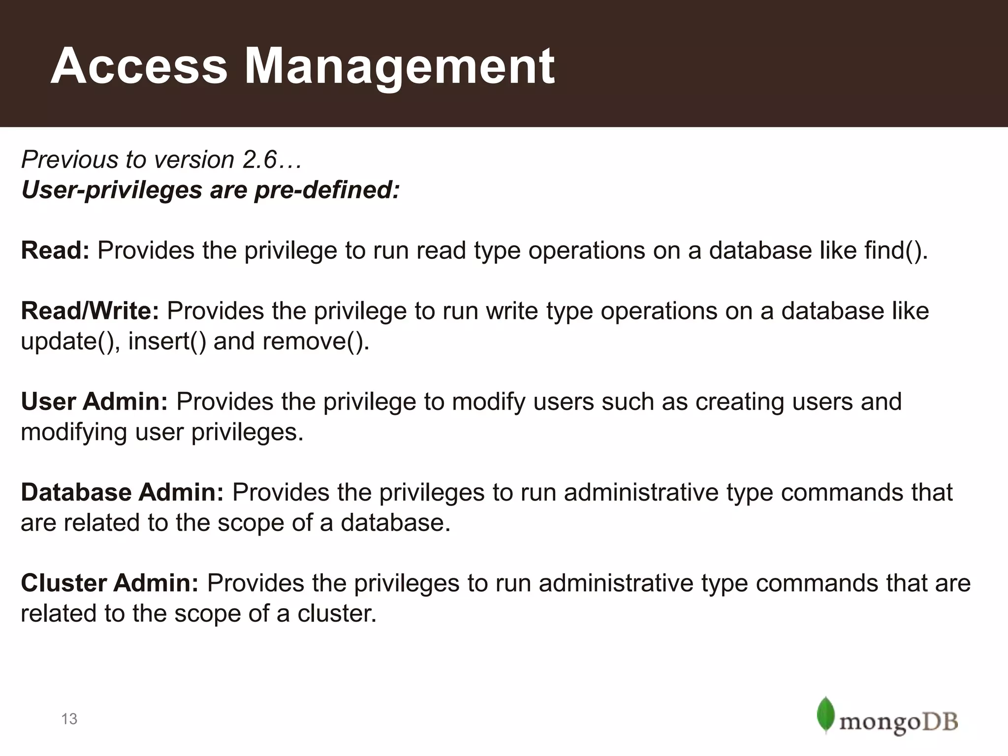 Webinar: MongoDB 2.6 New Security Features | PPTX