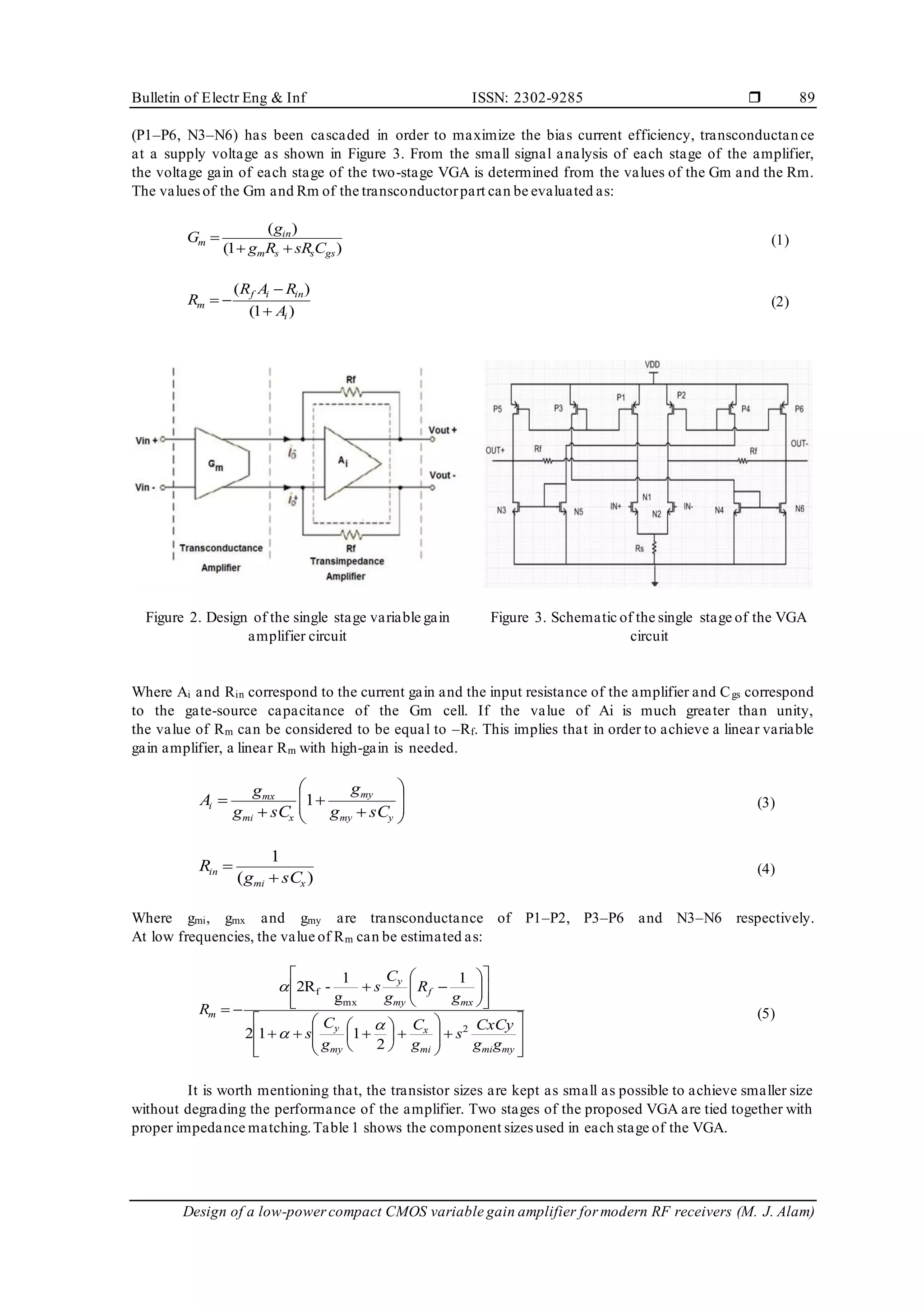 Design of a low-power compact CMOS variable gain amplifier for modern ...