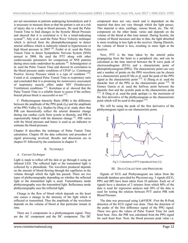 LabVIEW Based Measurement of Blood Pressure using Pulse Transit Time | PDF