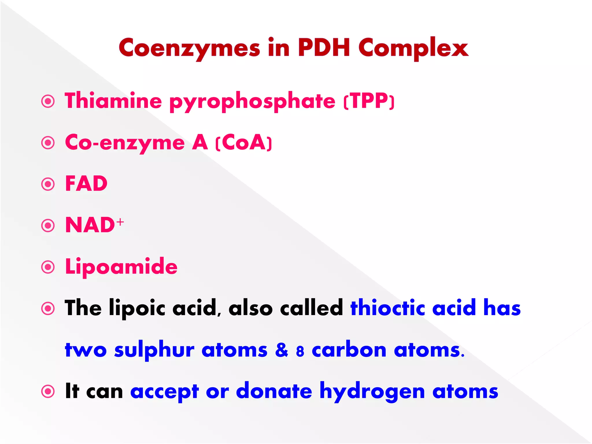 PYRUVATE DEHYDROGENASE COMPLEX (PDH-MULTI-ENZYME COMPLEX) | PPTX