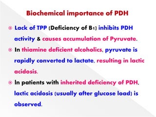 PYRUVATE DEHYDROGENASE COMPLEX (PDH-MULTI-ENZYME COMPLEX) | PPTX