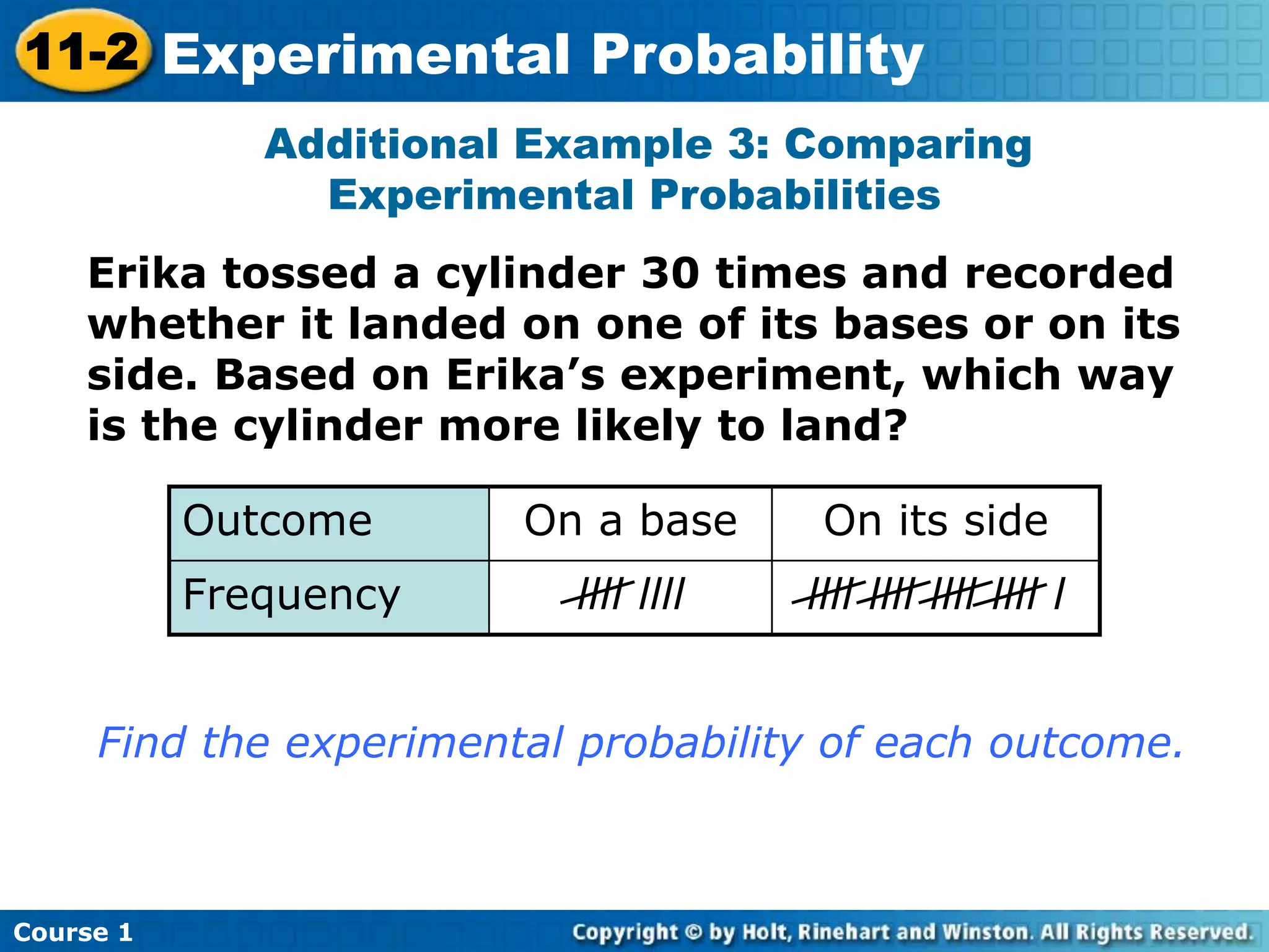 11.2 experimental probability | PDF