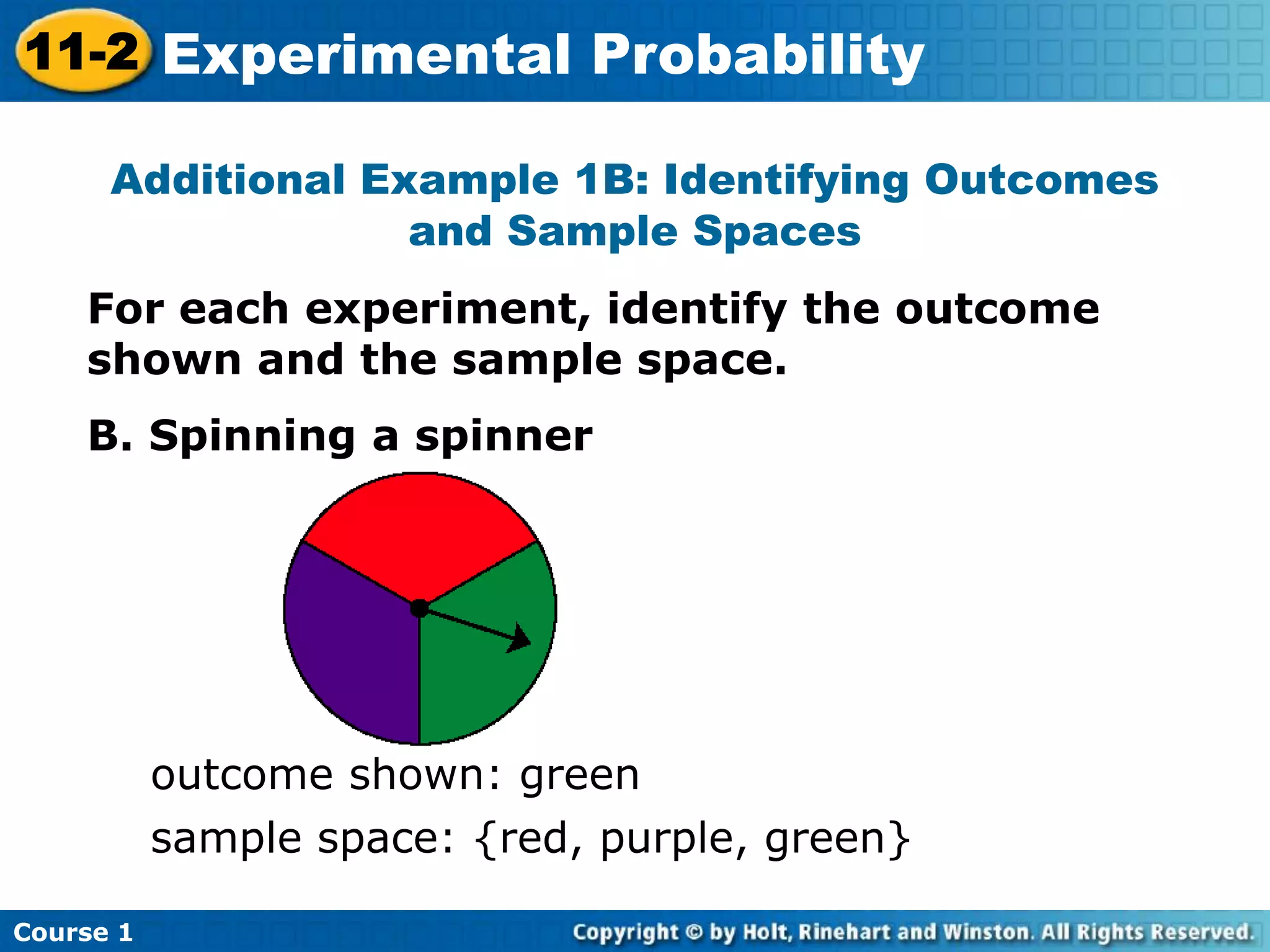 11.2 experimental probability | PDF
