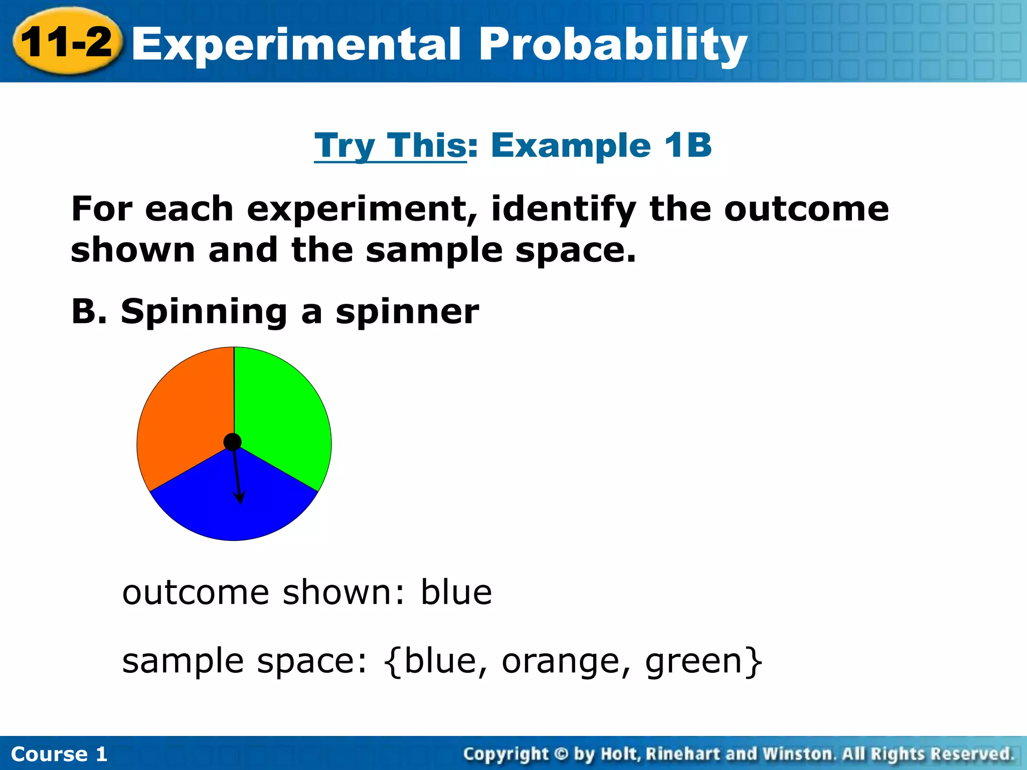 11.2 experimental probability | PDF