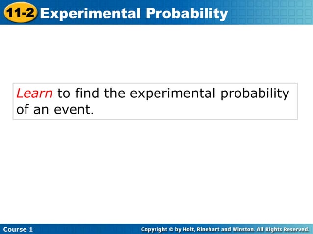 11.2 experimental probability | PDF | Physics | Science