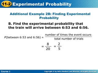 11.2 experimental probability | PDF