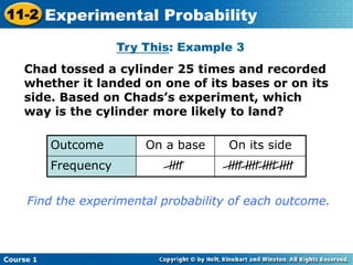 11.2 experimental probability | PDF