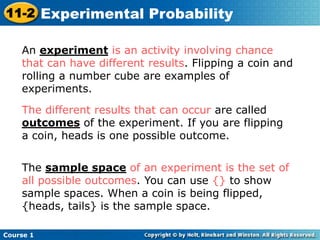11.2 experimental probability | PDF