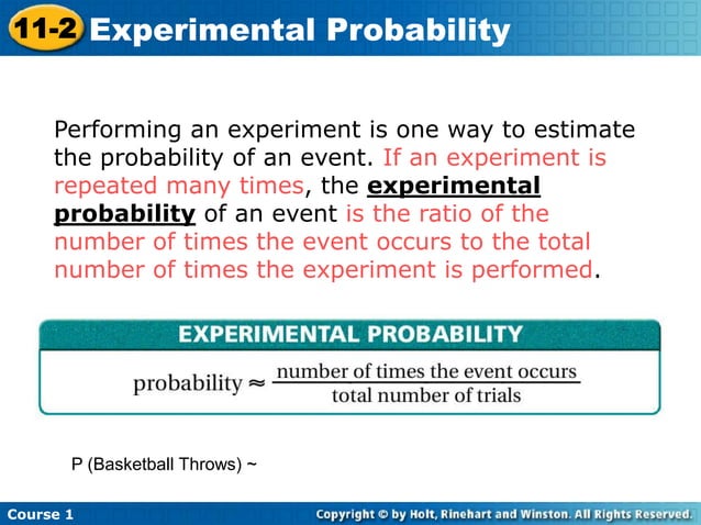 11.2 experimental probability | PDF | Physics | Science