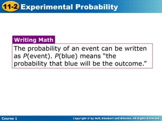 11.2 experimental probability | PDF