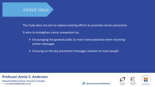 Overview of the 4th Edition of the European Code Against Cancer | Prof ...