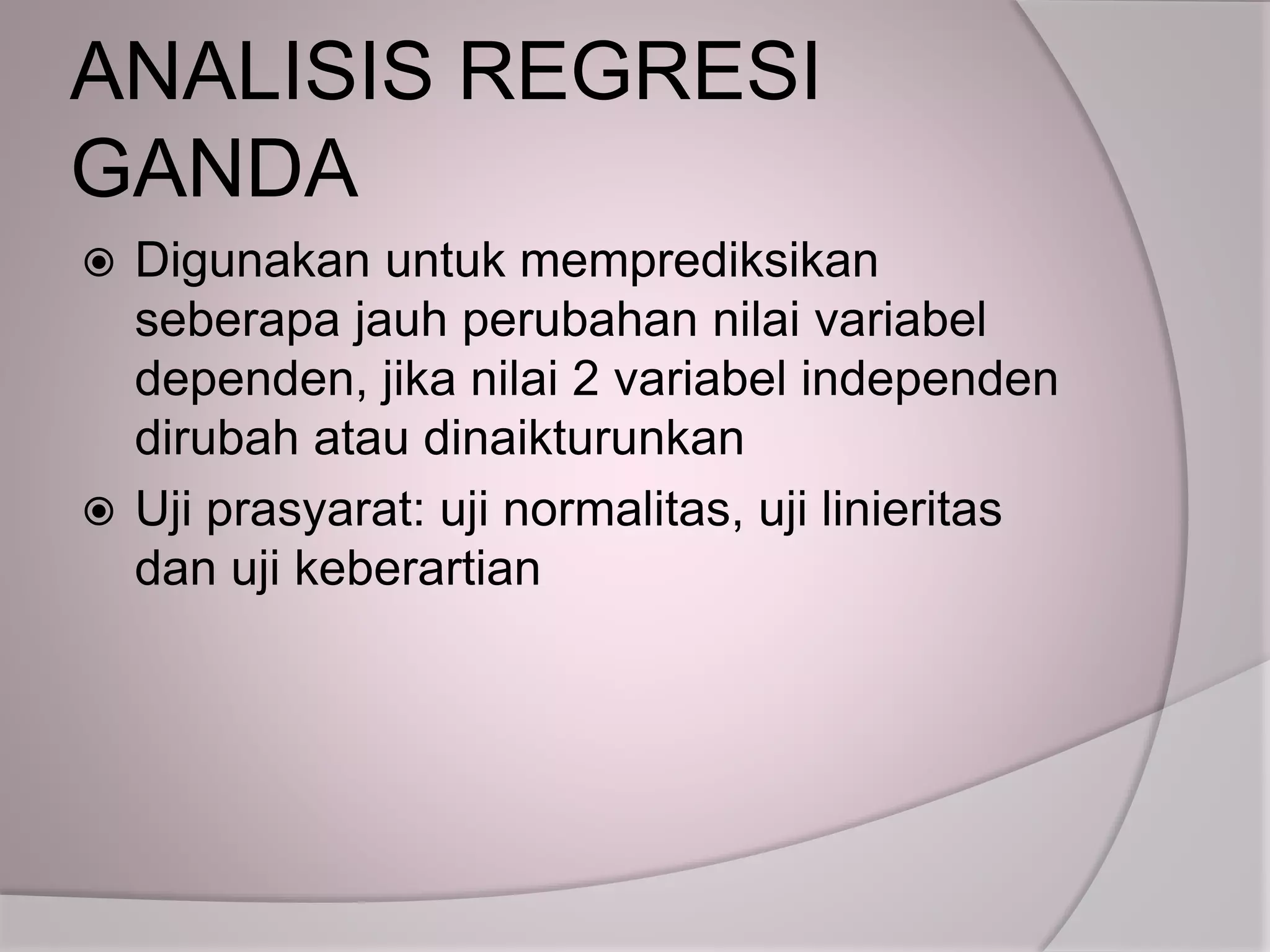 11. analisis regresi ganda | PPTX