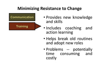 Minimizing resistance to change - Organizational Change and Development ...