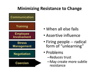 Minimizing resistance to change - Organizational Change and Development ...