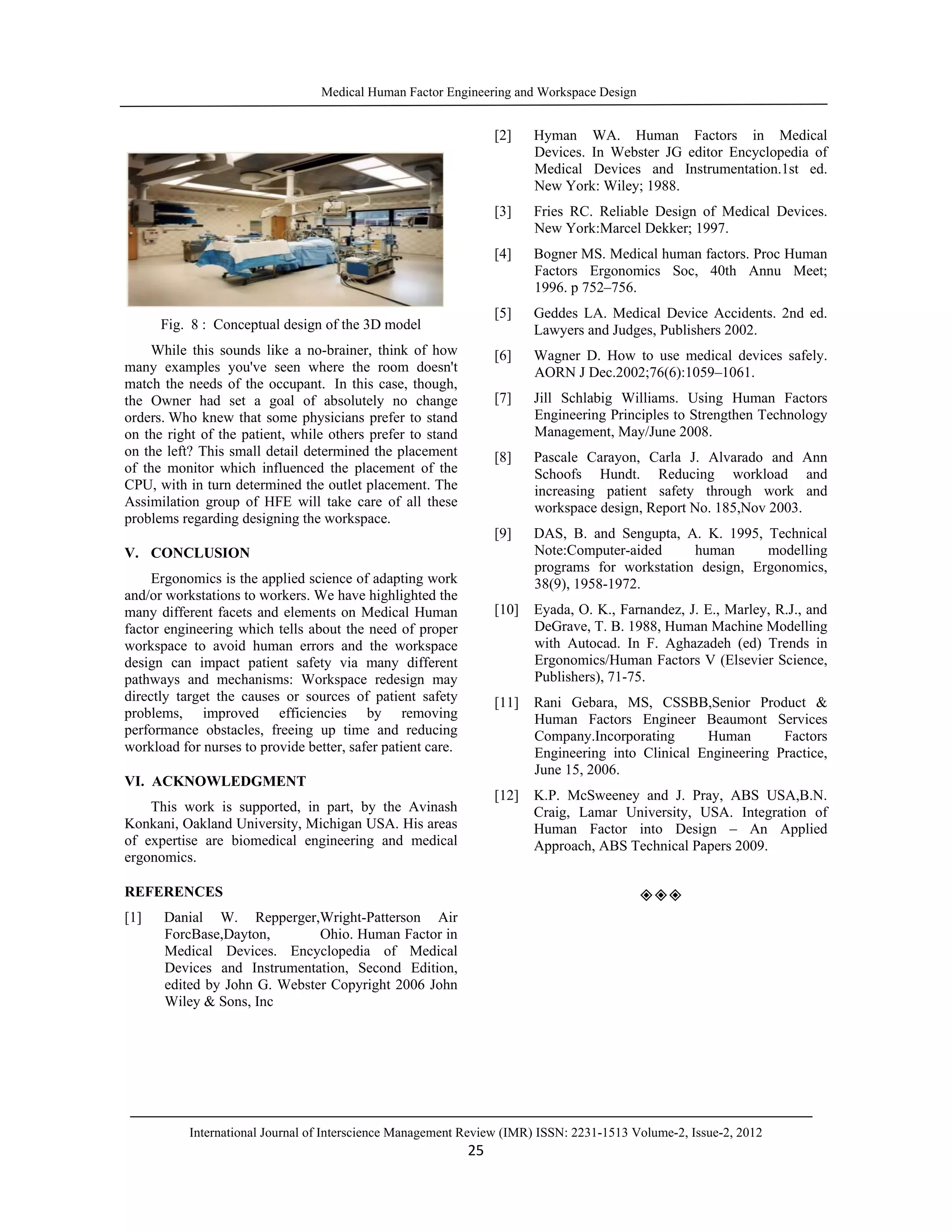 Medical human factor engineering and workspace design | PDF