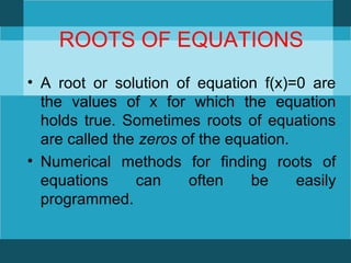 Roots of equations | PPT