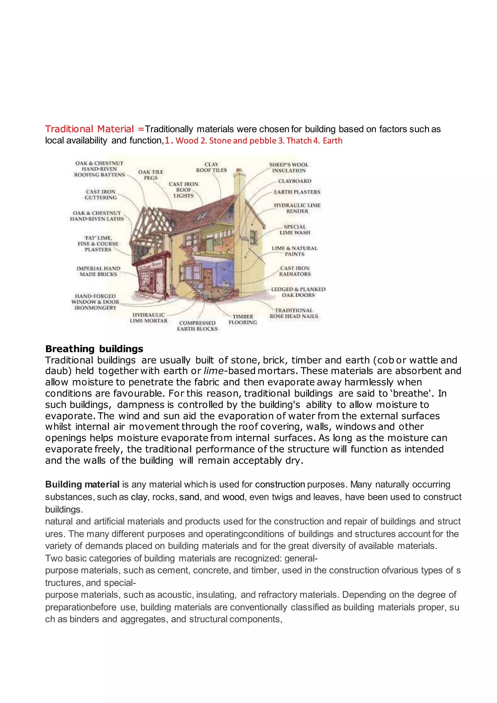 use of traditional building materials | DOCX