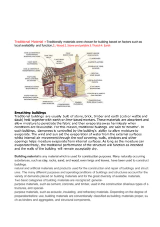 use of traditional building materials | DOCX