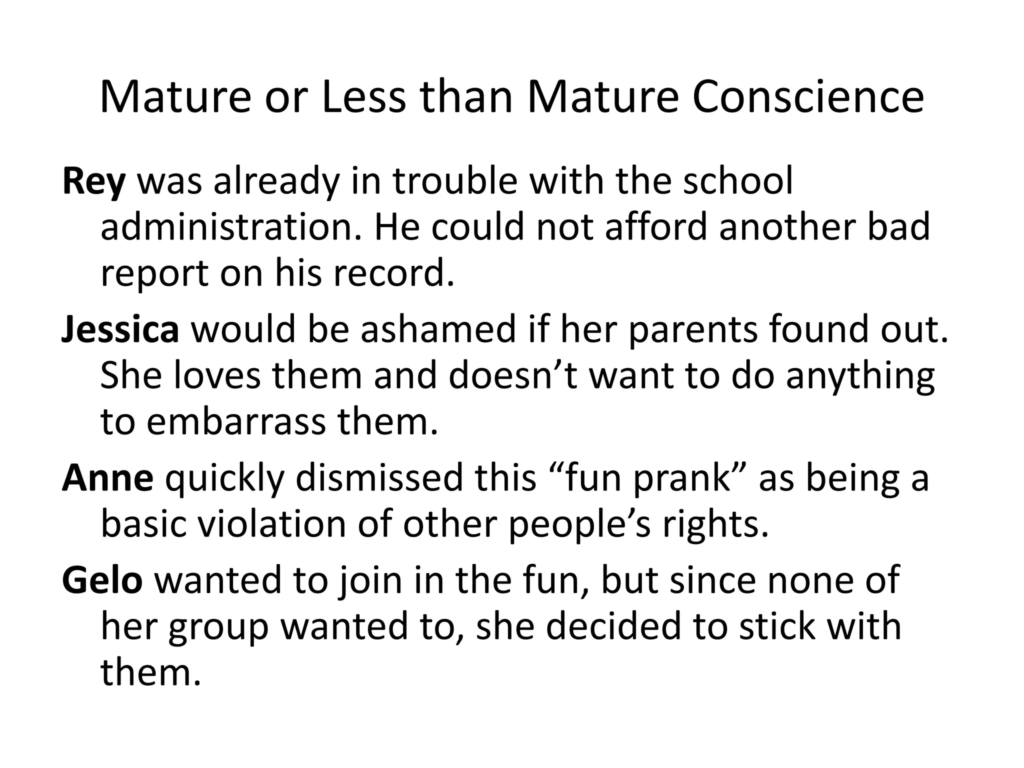 Different Kinds of Conscience | PPTX