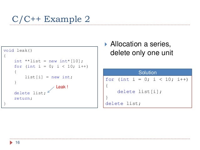 C Memory Leak Detection