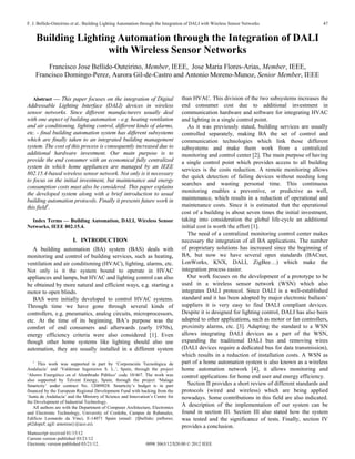 Building Lighting Automation through the Integration of DALI with Wireless Sensor Networks | PDF ...