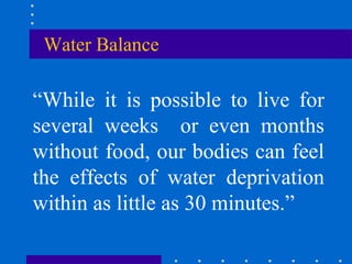11. water balance and exercise performance | PPT