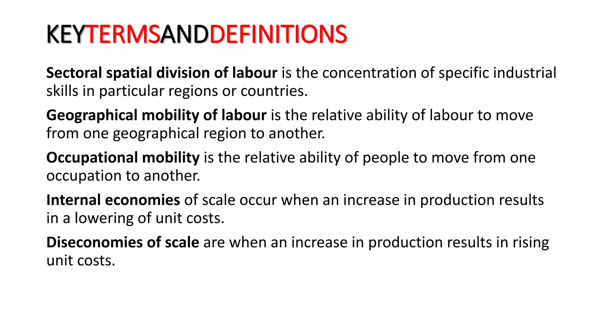 CAMBRIDGE GEOGRAPHY A2 REVISION - PRODUCTION, LOCATION AND CHANGE: 11.3 ...