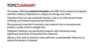 CAMBRIDGE GEOGRAPHY A2 REVISION - PRODUCTION, LOCATION AND CHANGE: 11.3 ...
