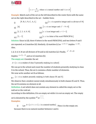 CBSE Class X - Mathematics Set Theory Topic | PDF