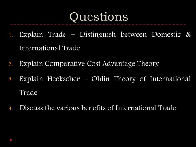 11. theories of international trade | PPT