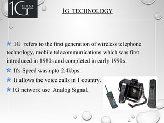 Mobile generations and wireless system | PPT