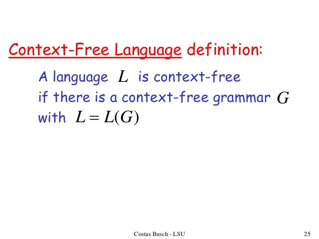 Context free grammars